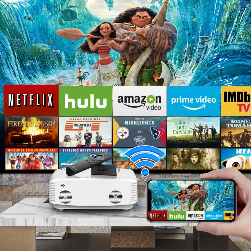 TMY Mini WiFi Projector, 1080P FHD Supported Portable Outdoor Movie ...